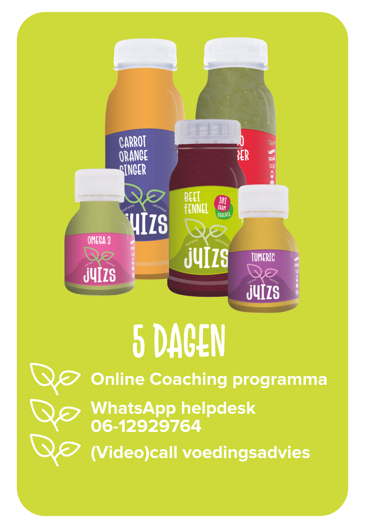 Detox sapkuur van 3, 5 of 7 dagen - met persoonlijke begeleiding