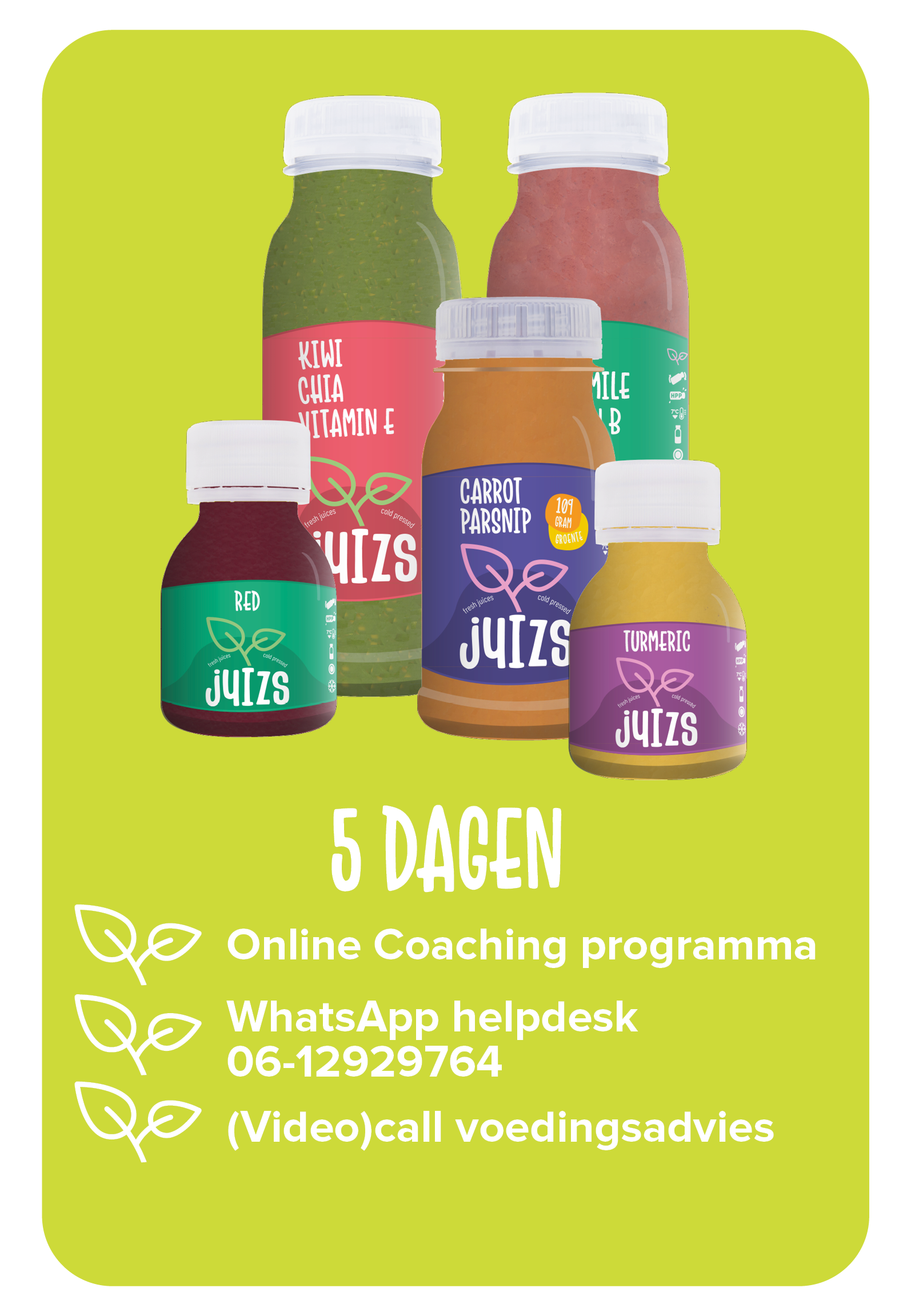 Detox sapkuur van 3, 5 of 7 dagen - met persoonlijke begeleiding